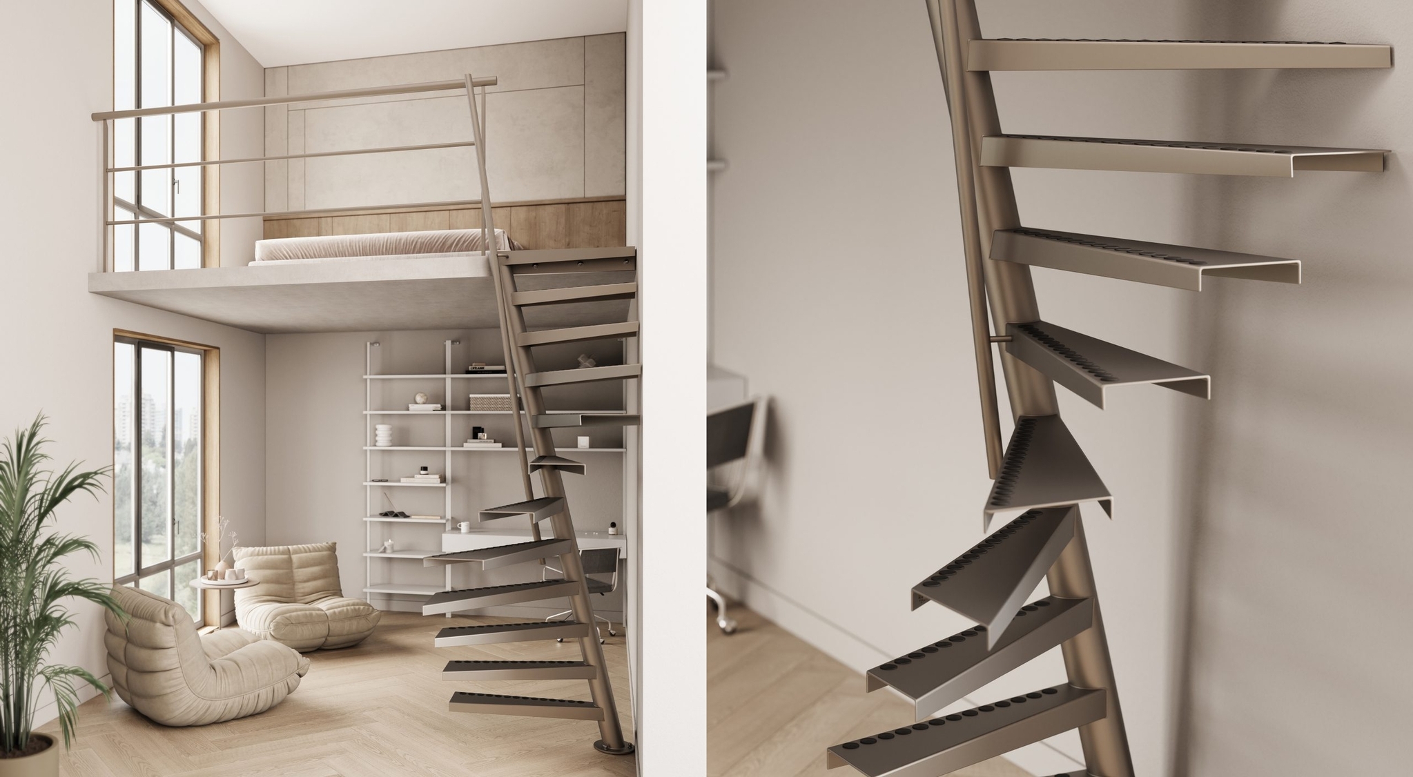 Small stairwell ideas - Staircase Where to use - 1m2™ EeStairs